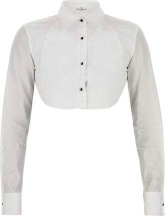 Ermanno Scervino Femme, Blouses et Chemises, Blanc, Taille: 36 FR Poplin Shirt