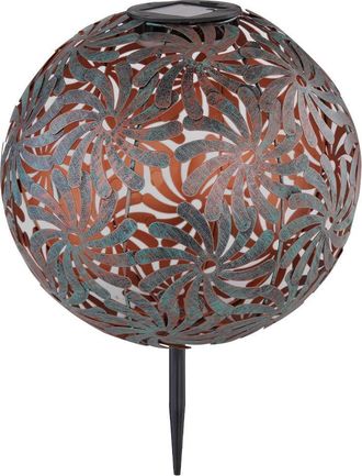 Globo Lighting Solarleuchte Erdspie&szlig; Kugelleuchte Solar Stecklampe antik gold, Lichteffekt, Metall, LED warmwei&szlig;, DxH 26x37 cm