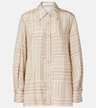 Joseph Chemise Atlan imprim&eacute;e en soie