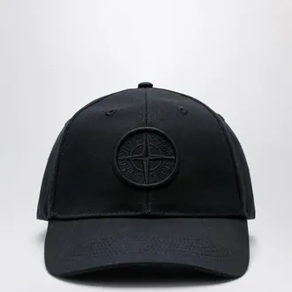 Stone Island Schwarze Baseballkappe mit Logo