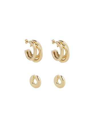 Paco Rabanne Sculptural Half-Circle Earrings - Gold