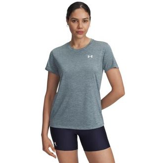 Under Armour T-Shirt Tech Twist &agrave; Manches Courtes pour Femme, (587) Jaspe Bleu/Blanc, Taille XS