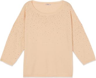 Oltre Femme, Pulls, Beige, Taille: 42/44 FR Pull avec micro cristaux
