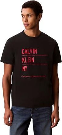 Calvin Klein T-Shirt Manches Courtes Homme Graphic avec Logo, Noir (Black), XL