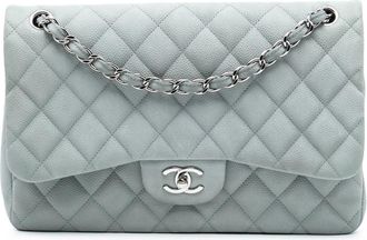 Chanel Hobo Bags - Jumbo Classic Caviar Double Flap - Gr. unisize - in Blau - f&uuml;r Damen