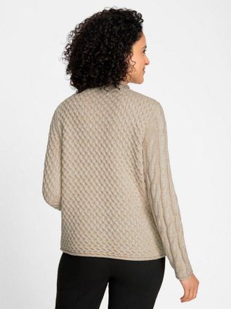 Witt Strickpullover Stehkragen-Pullover Langarm Zopfmuster, Grobstrick