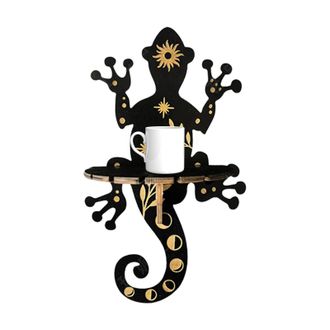 Generico Holzregal - Wandmontierte Lampenschirme f&uuml;r Kristalle und Steine | Rustikales Holzregal f&uuml;r die Edelsteinsammlung, Heimdekoration von Boho f&uuml;r