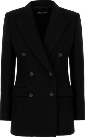 Dolce & Gabbana Femme, Vestes, Noir, Taille: 36 FR Wool Jacket