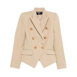 Balmain Femme, Vestes, Beige, Taille: 40 FR Blazer crois&eacute; &agrave; six boutons