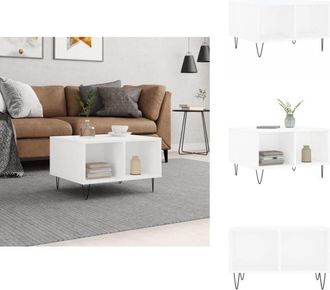 vidaXL Couchtisch Wei&szlig; 60x50x36,5 cm Holzwerkstoff - Couchtisch - Wohnzimmerstil - Wei&szlig;er Couchtisch - Holzwerkstoff M&ouml;bel - Sideboard