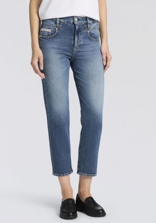 Herrlicher 5-Pocket-Jeans HERRLICHER Breezy Straight Denim, Damen, Gr. 27, L&auml;nge 34, blau (happy blau), Denim/Jeans, Obermaterial: 99% Baumwolle, 1% Elasthan, st