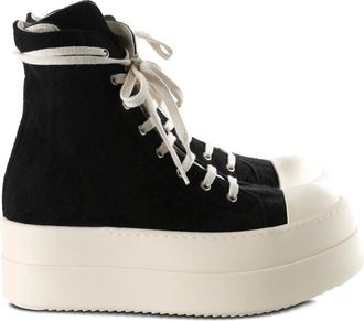 Rick Owens baskets à bout rond - Noir