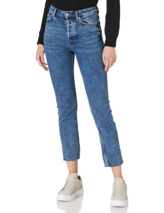 Tom Tailor Damen 1024241 Lotte Slim Straight Jeans, 10119-Used Mid Stone Blue, 25