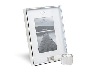 Zilverstad Memory Bilderrahmen mit Herzsymbol und Teelichthalter Silber Farbe
