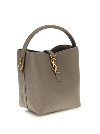 Saint Laurent Womens Le 37 Bucket Bag Plaza Taupe Calf Leather Bos Taurus