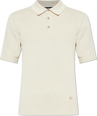 Dolce & Gabbana Homme, Pulls, Beige, Taille: XL Polo Avec Logo Brod&eacute;