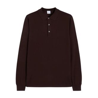 Aspesi Lang&auml;rmeliges Polohemd aus Schurwolle - - Knitwear - Herren - Braun - XL