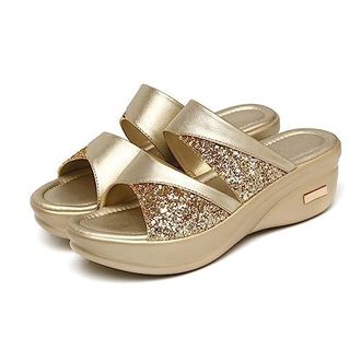 Holibanna Sandales Compensées Femme été Épaisses à Semelle Plateforme Chaussures Ouvertes Style Fish Mouth Confortables et Chic pour Marche et Plage Mom Shoes D
