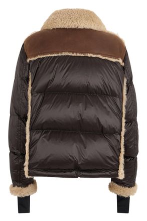Moncler Mens Padded Jacket Argens Nappa & Shearling Brown Polyamide Down