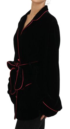 Dolce & Gabbana Womens Black Button Belted Blazer Viscose Jacket Clothing