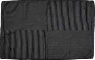 Zone Denmark Classic Badematte, Badteppich rutschfest, Duschvorleger f&uuml;rs Badezimmer aus 100% Baumwolle, Waschbar, 80 x 50 cm, Schwarz