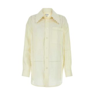 Bottega Veneta Leinenhemd - - Shirts - Herren - Gelb - 2XS