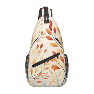 Generic Sacoche Homme Bandouliere Motifs de feuilles dautomne Mode Sacs &agrave; Bandouli&egrave;re R&eacute;glable Sac DEpaule pour Randonn&eacute;e Homme Camping