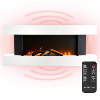 Klarstein Studio Light & Fire 1 - Elektrokamin LED-Flammenillusion, Elektro Kamin mit Timer-Funktion und Thermostat, 1000/2000W, MDF-Geh&auml;use, inkl. Fernbedienun