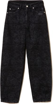 Twin-Set Jeans mit Schlangen-Print - Schwarz