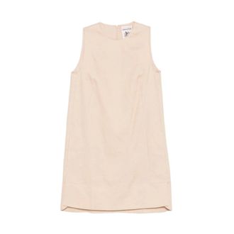 Semicouture Femme, Robes, Beige, Taille: 42 FR Robe Courte Sans Manches &agrave; Col Rond