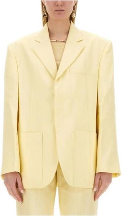 Jacquemus Femme, Vestes, Jaune, Taille: 38 FR Ensemble Blazer Crois&eacute; et Pantalon &Eacute;vas&eacute;
