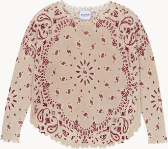 Kujten Pull cachemire col rond imprim&eacute; - Pull Mela Bandana Bico