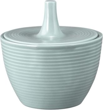 SELTMANN WEIDEN Beat Color Glaze Zuckerdose, 270 ml, Dose mit Deckel und Rillen-Relief, Porzellan, Arktisblau