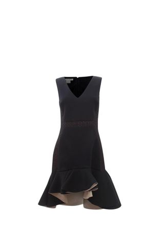 Antonio Berardi Black Crepe Peplum Hem Dress Size L