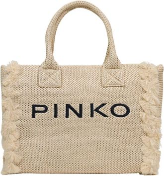 Pinko Pinko, Femme, Sacs, Jaune, Taille: ONE Size Beach Shopper Rafia