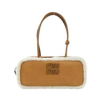 Miu Miu Sac bandouli&egrave;re en Mouton Tonte Pre-owned - Femme - Pre-owned - Brun - Taille: ONE Size