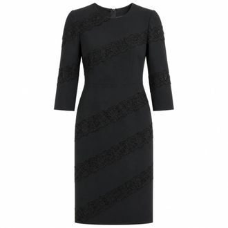 Dolce & Gabbana Lang&auml;rmeliges Spitzen-Maxikleid - - Dresses - Damen - Schwarzk - XL