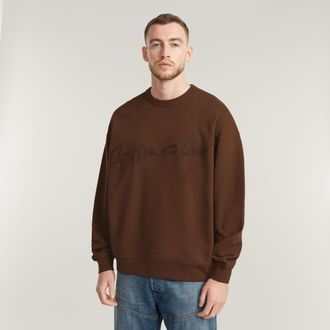 G-Star Chenille G-Script Loose Sweatshirt - Braun - Herren