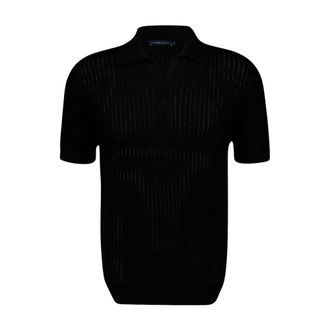 Frescobol Carioca Homme, Tops, Noir, Taille: M Rino Chain Stitch Knit Polo