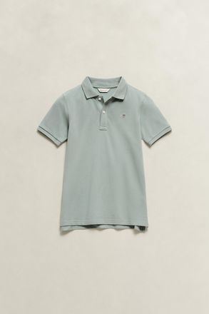 GANT Kinder Shield Piqu&eacute; Poloshirt (80) CERAMIC Grau