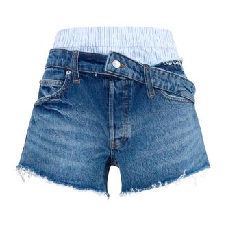 Alexander Wang Short Boxer &agrave; Taille Basse - Femme - Shorts - Bleu - Taille: W26