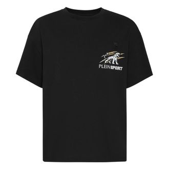 Plein Sport Homme, Tops, Noir, Taille: 2XL SS Tiger T-shirt