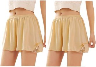 Generic 2-Pack Satin De Soie Short Ultra Confortable For Femme Sous-v&ecirc;tement V&ecirc;tement Dext&eacute;rieur Culotte Boxer Shorty V&ecirc;tements De Nuit Short Lisse For Fille 