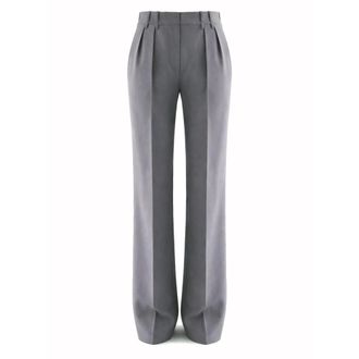 Jil Sander Hoch taillierte Plisse-Hose mit weitem Bein - - Trousers - Damen - Grau - M