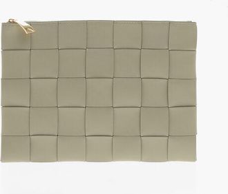 Bottega Veneta Braided Leather Clutch With Zip Gr&ouml;&szlig;e Unica