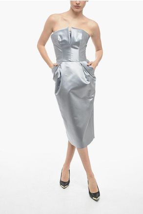 Maison Margiela MM1 Satin Pencil Dress with Draping size 40