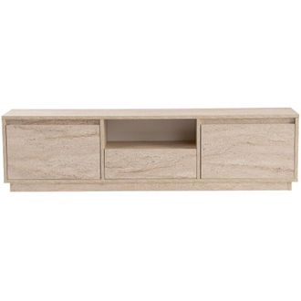 Hanah Home Meuble TV en bois Vanguard - 160 x 29 x 42 cm - Travertin