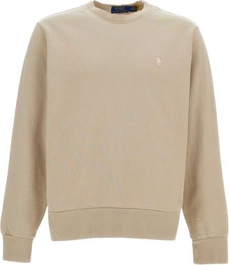 Polo Ralph Lauren Homme, Sweatshirts et sweats &agrave; capuche, Beige, Taille: S SweaT-shirt ras du cou en coton