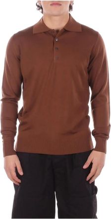 Alpha Studio Homme, Pulls, Brun, Taille: 2XL Polo Quattro Bottoni