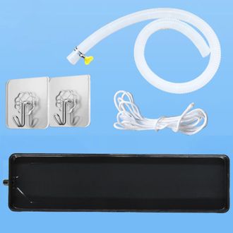 Generic Klimaanlagen-auffangwanne mit 1 M Ablaufschlauch,Kondenswasserauffangwanne f&uuml;r Klimaanlagen Mit Schalld&auml;mmmatte,Verzinktes Material(Black,103 * 26cm)